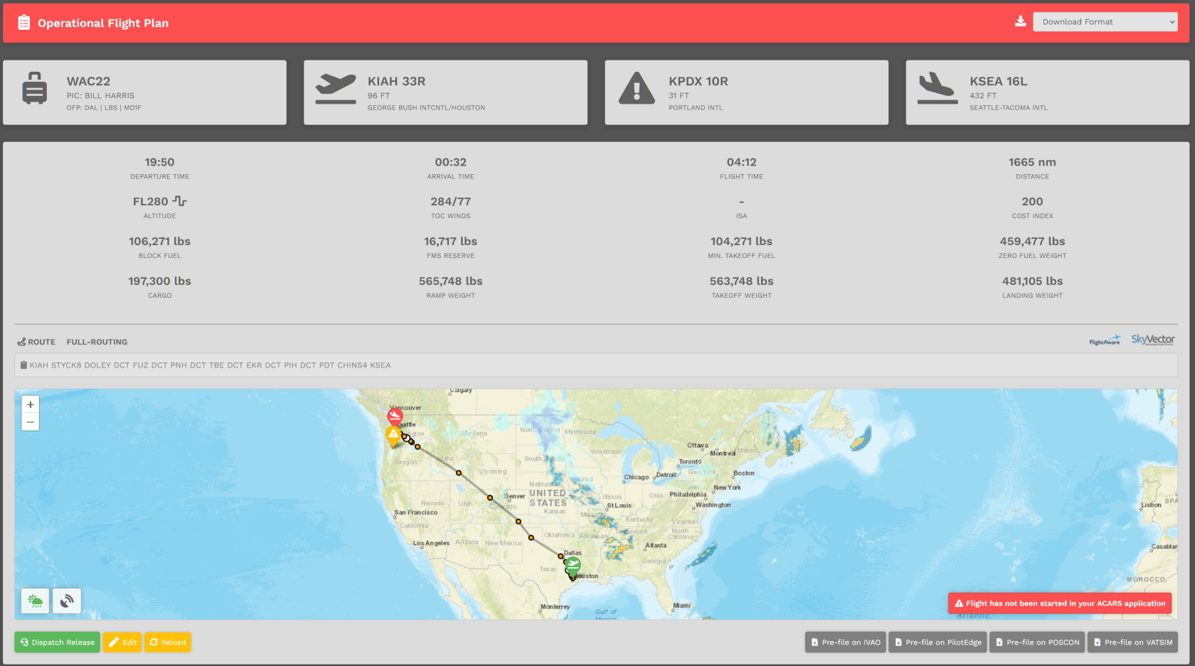 simBrief | Documents | Walker Air Transport